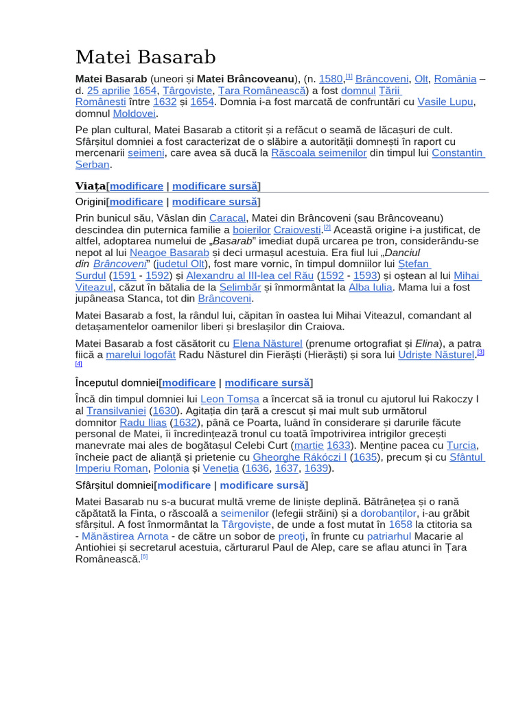 Matei Basarab | PDF