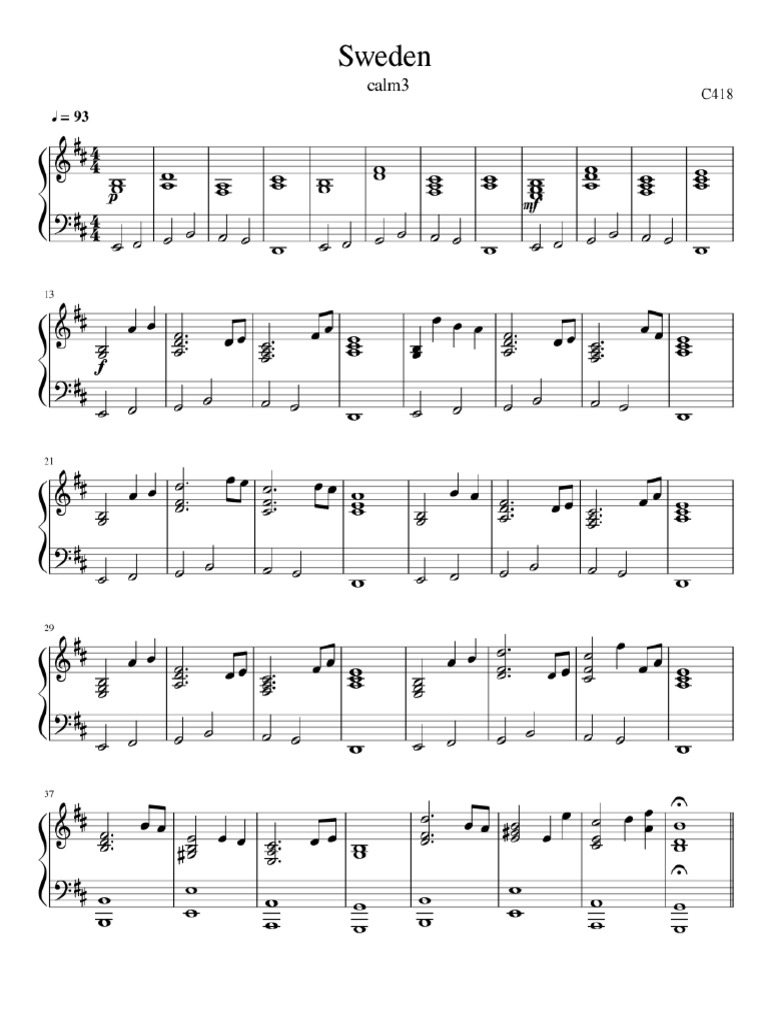 Sweden Calm3 - C418 Daniel Rosenfield | PDF