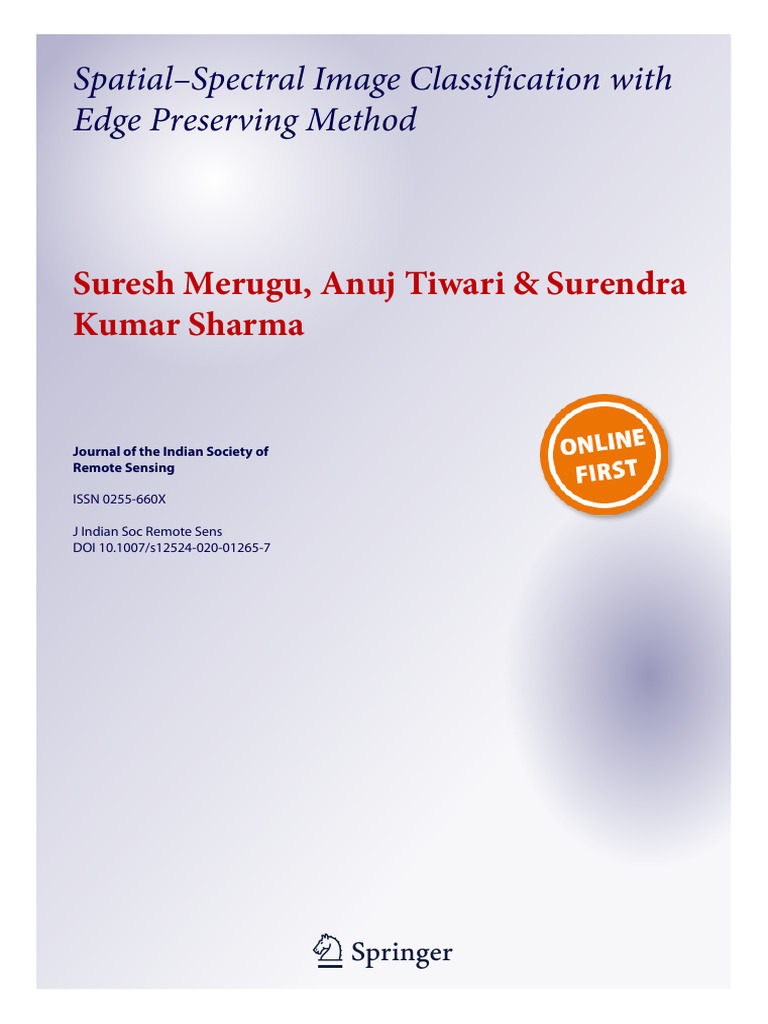 Spatial-Spectral Image Classification With Edge Preserving Method | PDF