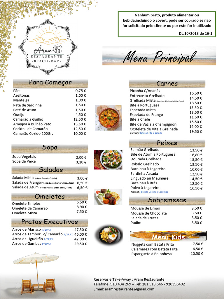 Aram Restaurant PT Final Menu | PDF