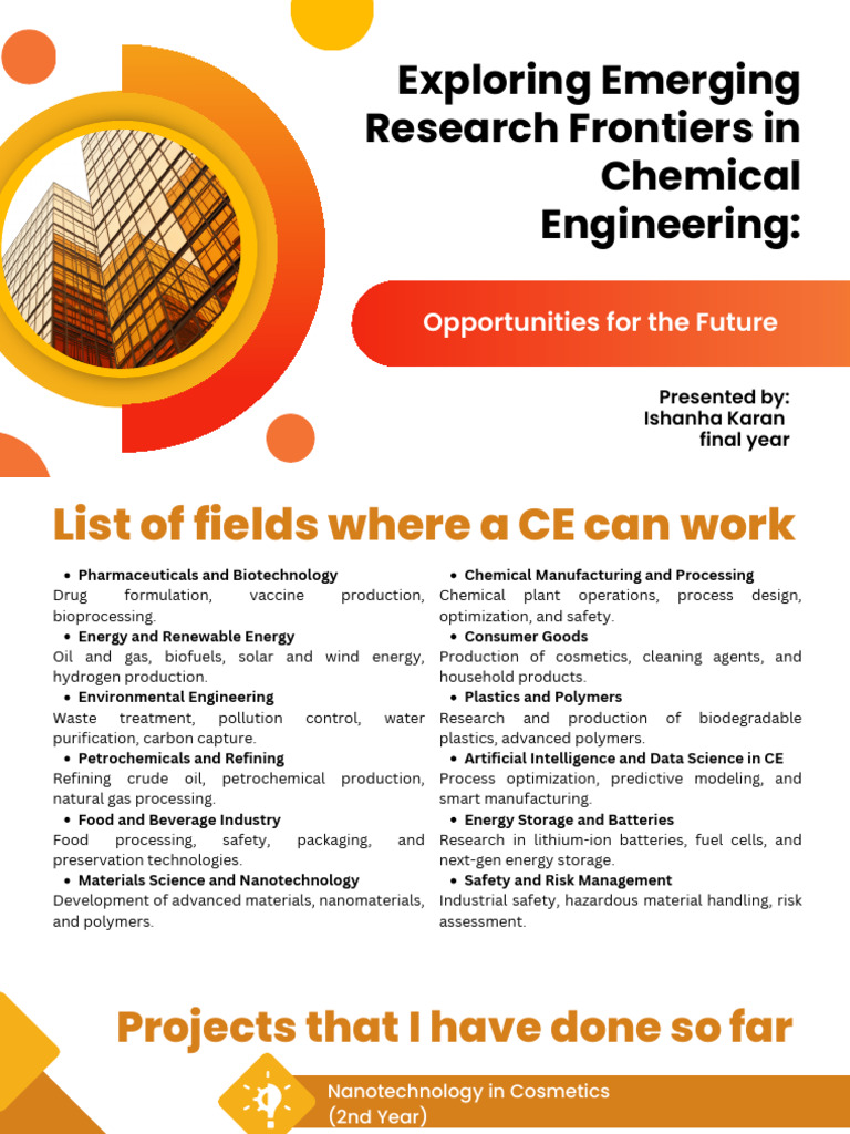 Exploring Emerging Research Frontiers in Chemical Engineering | PDF