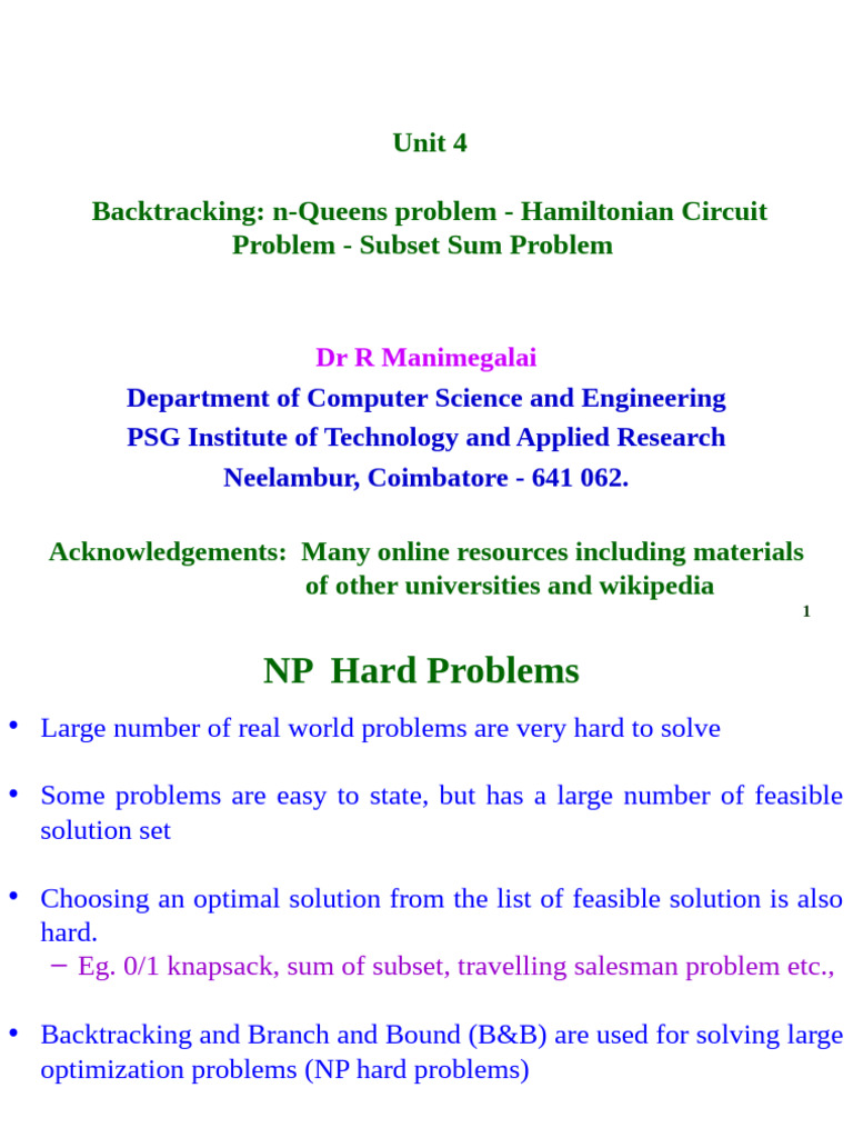 Unit5 Backtracking | PDF