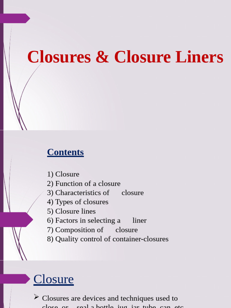 Closuresclosureliners | PDF