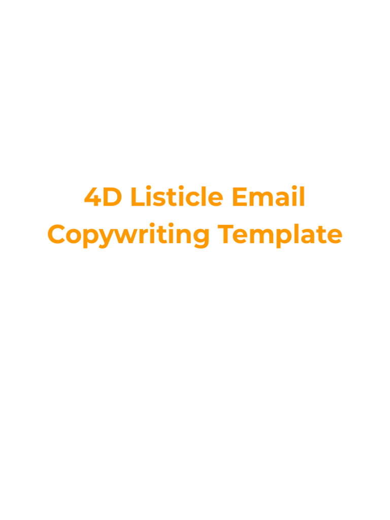 4D Listicle Email Copywriting Template | PDF