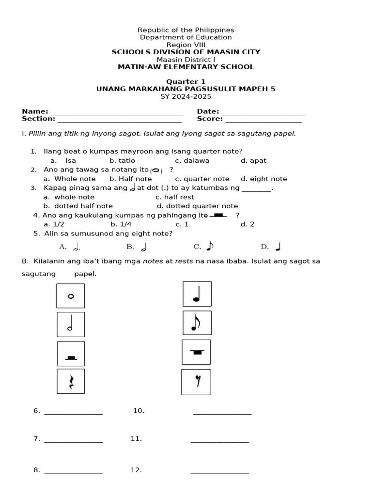 Grade 5 MAPEH | PDF