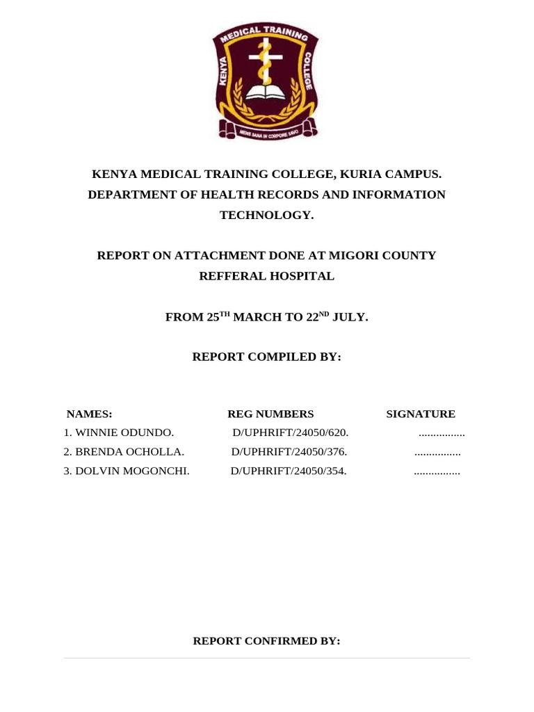 Kuria KMTC Attachment Report2 | PDF