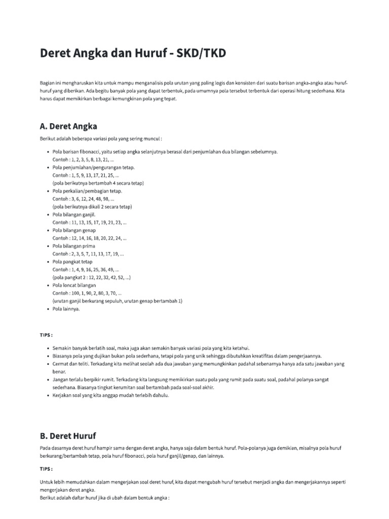 27 Deret Angka Dan Huruf | PDF