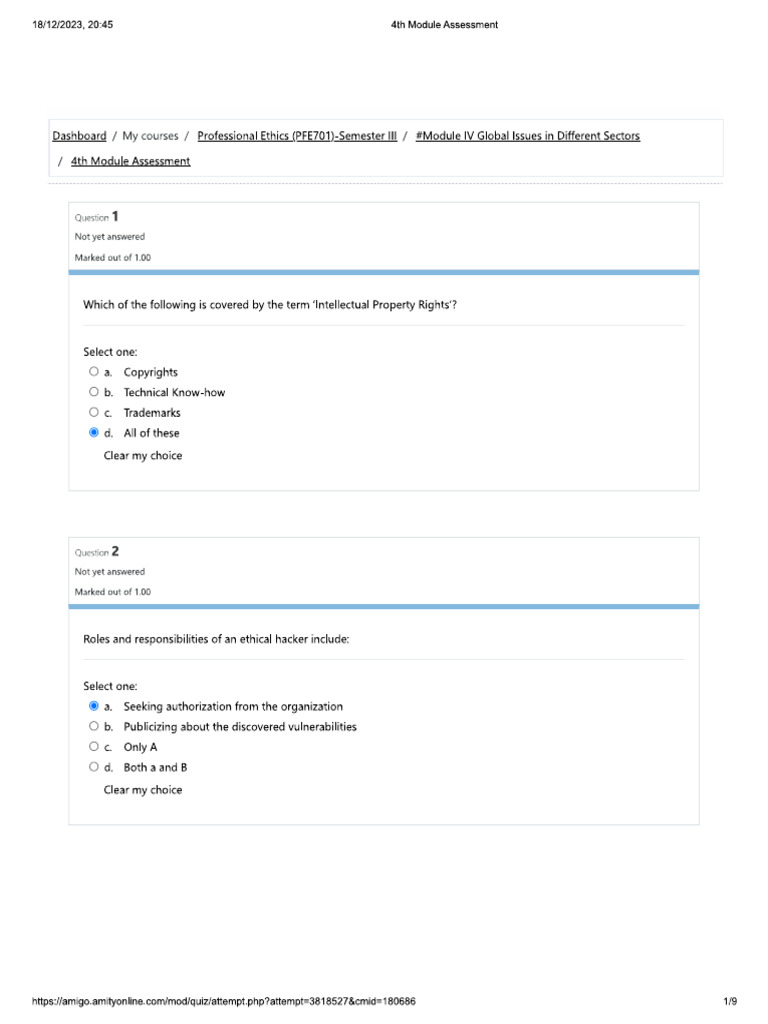 Amity Online MCA Ethics Module-4 | PDF