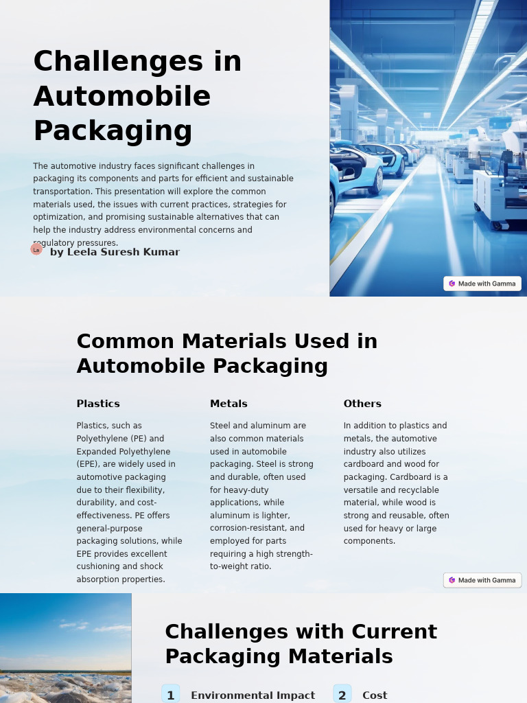 Challenges in Automobile Packaging | PDF
