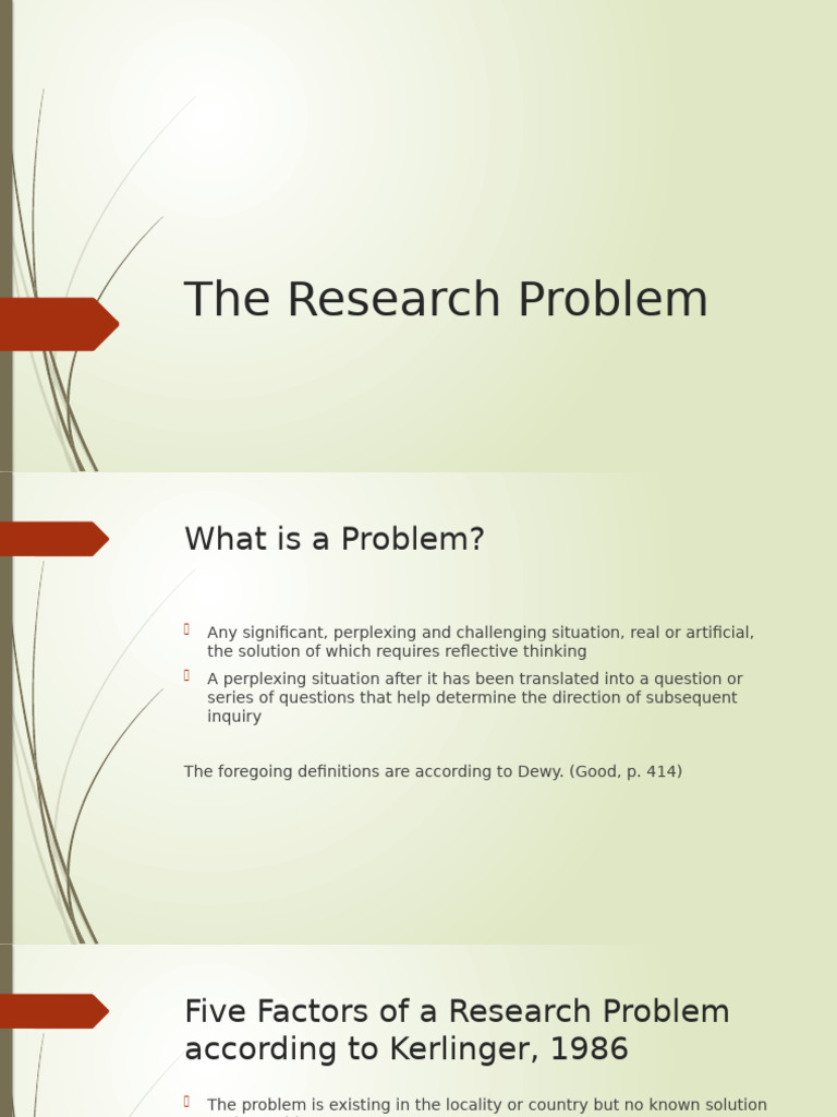 BR 1 The Research Problem | PDF | Hypothesis | Null Hypothesis