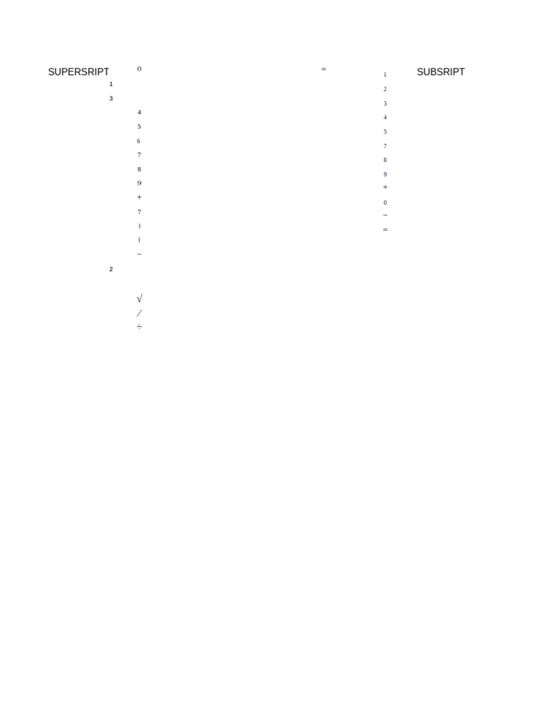 Superscript Dan Subscript | PDF