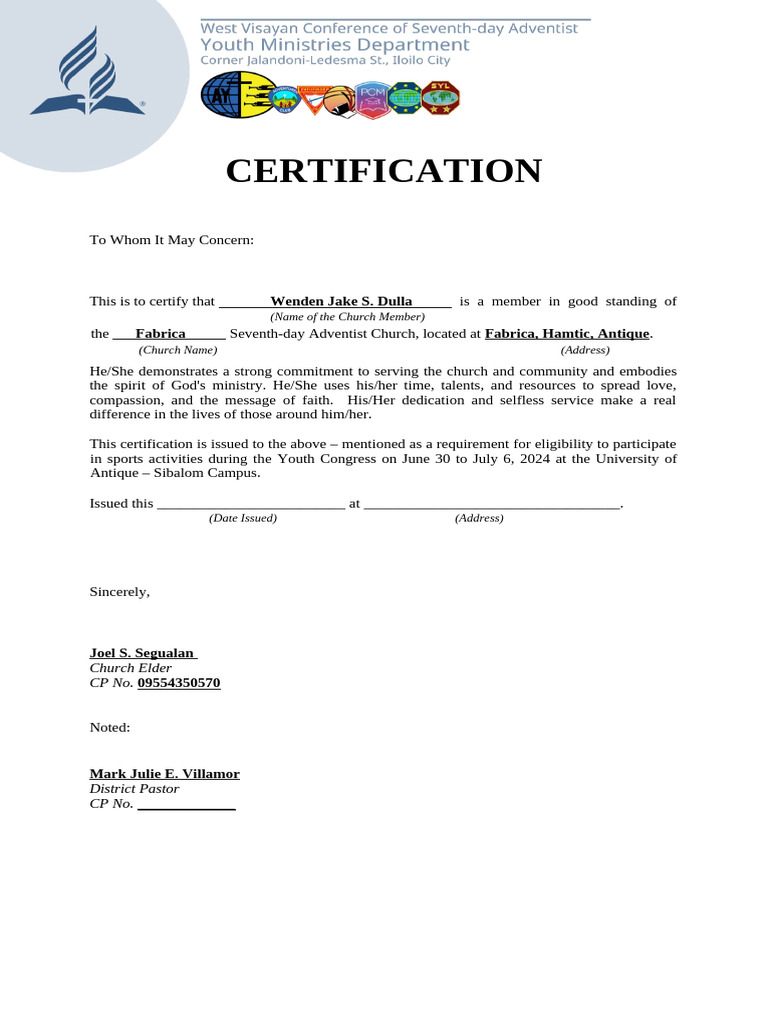 YC Sports Certification | PDF