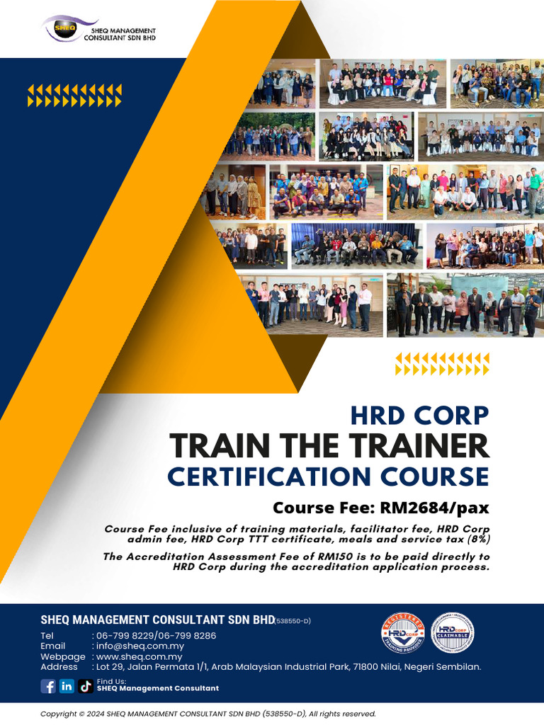 HRD Corp Train The Trainer Certification Course On 14th - 18th October 2024 at Wyndham Grand ...