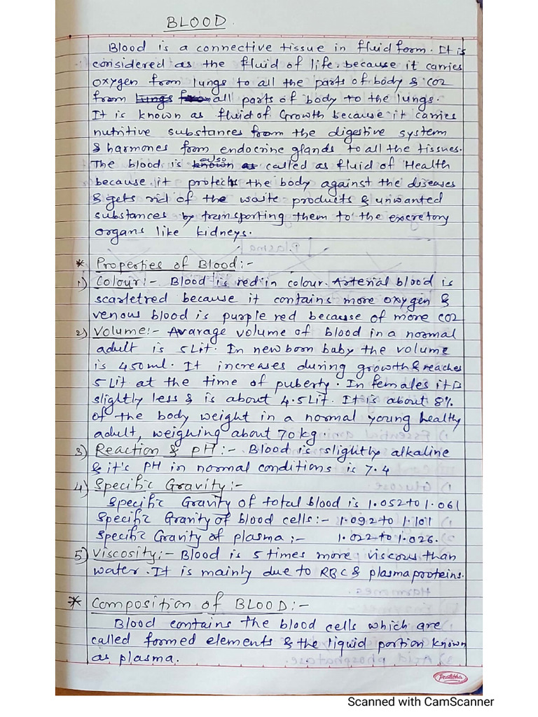 Blood and Plasma Notes | PDF