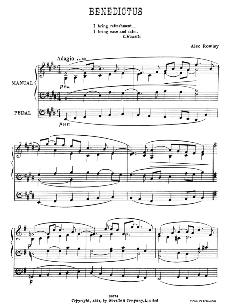 Rowley Benedictus para Órgano | PDF