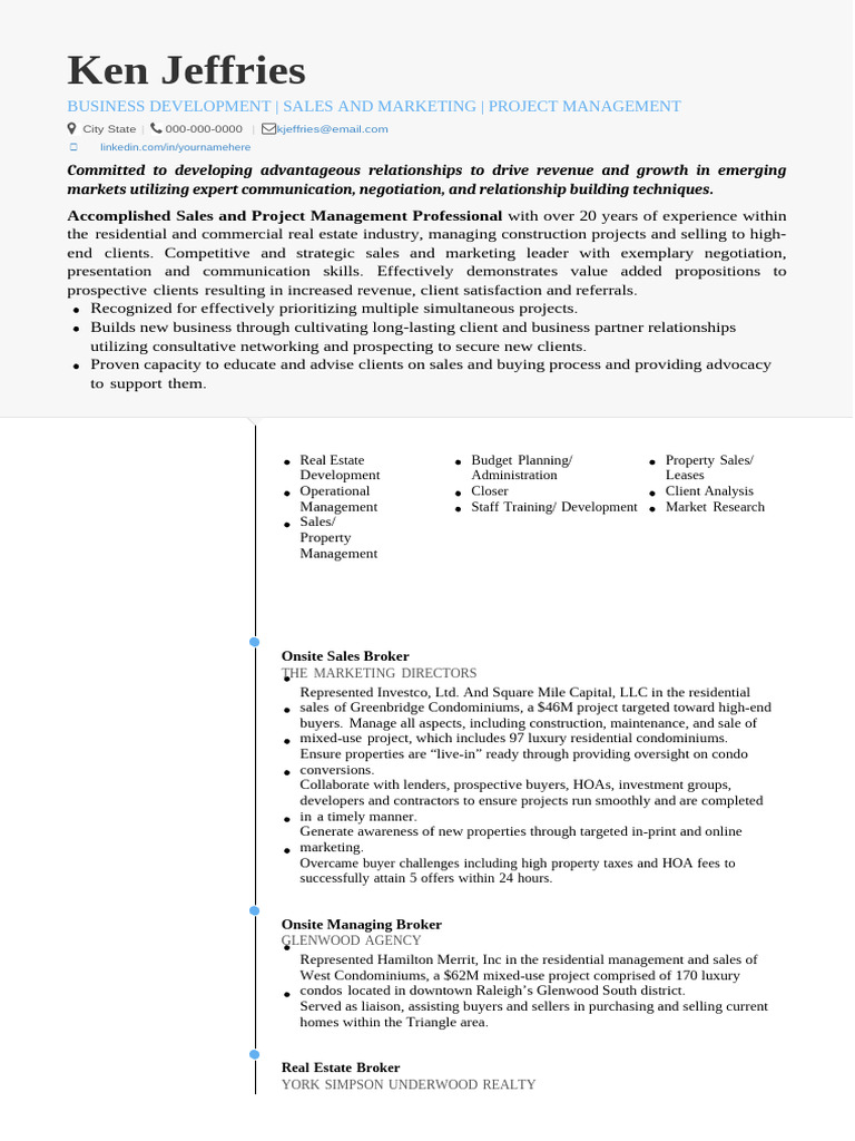 Examples Manager Visualcv Resume | PDF