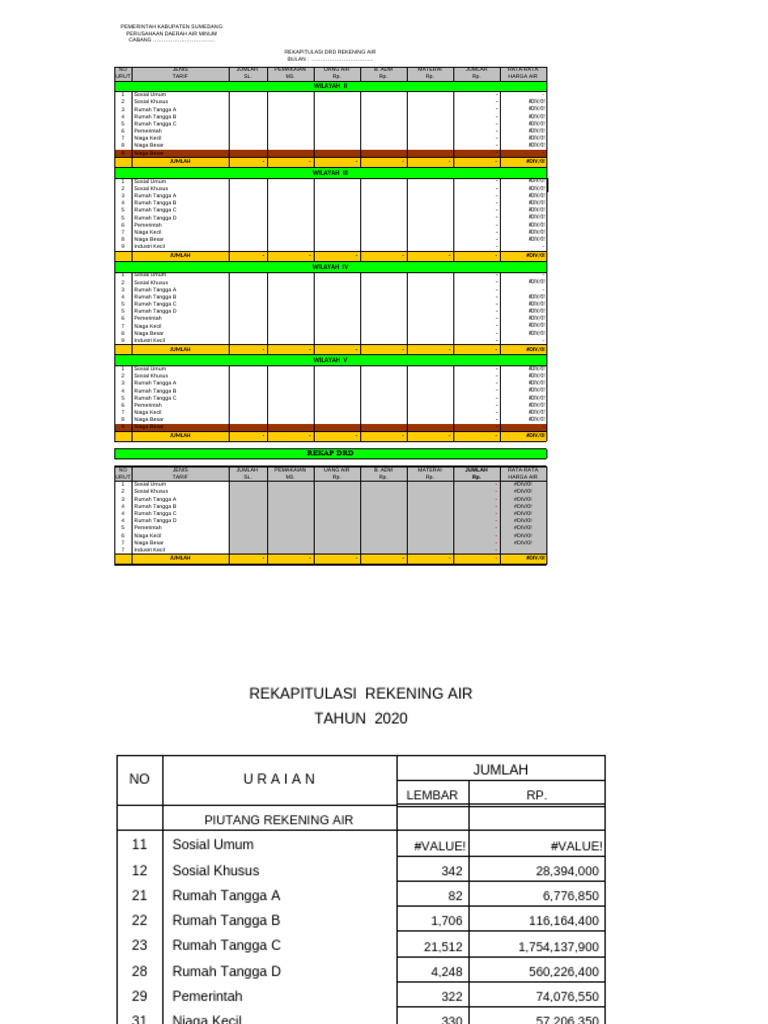 1 & 2 Jurnal Rekening Air | PDF