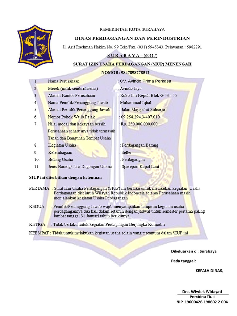 CV. Avindo Prima Perkasa | PDF