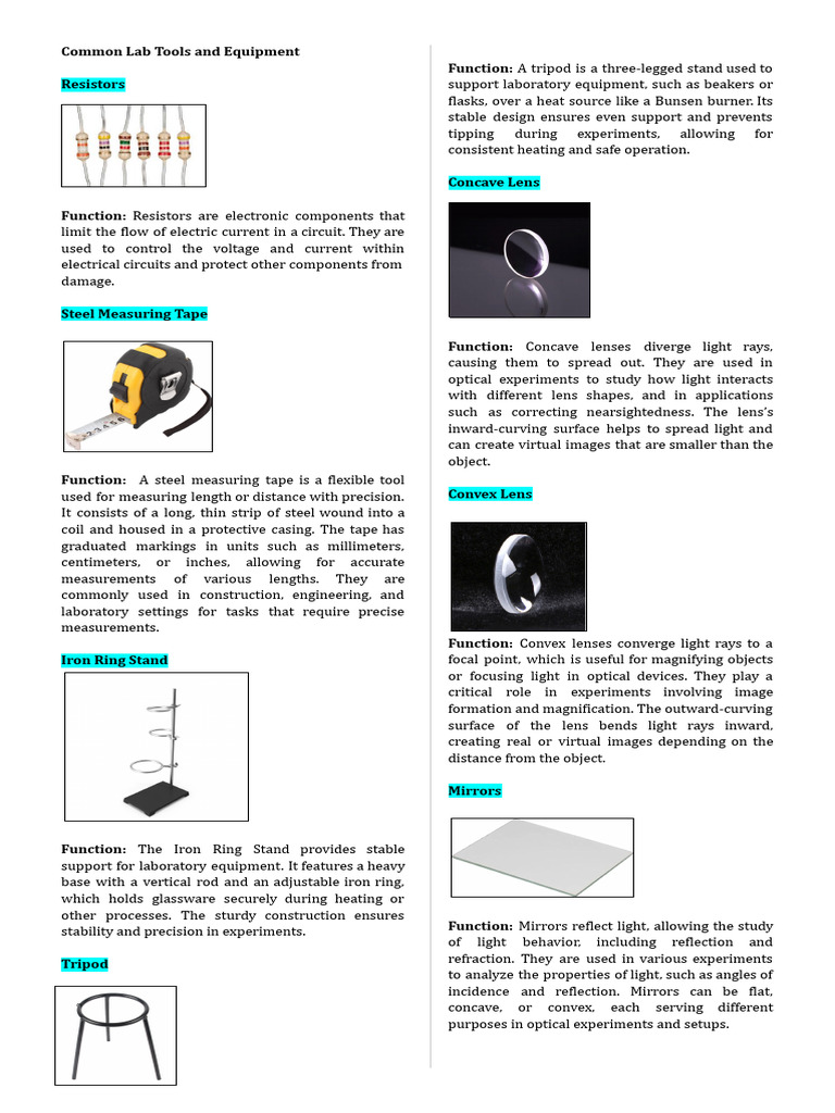 Updated Common Lab Tools and Equipment | PDF