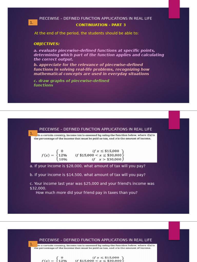 Piecewise Applications in Real Life | PDF
