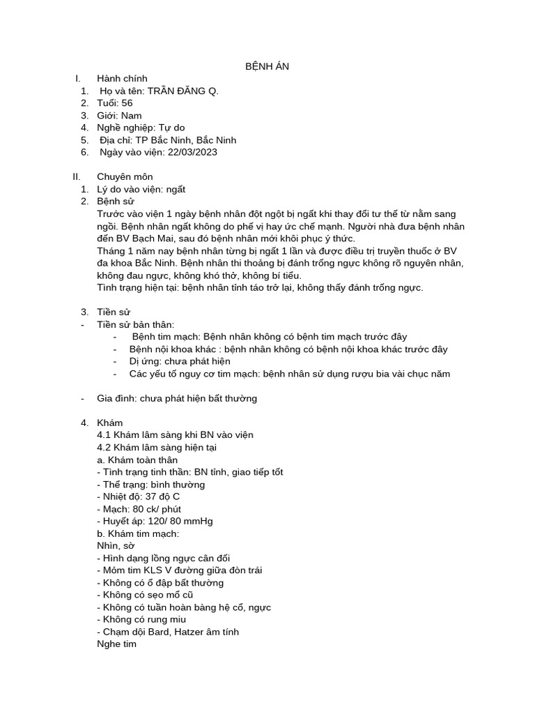 bệnh án CSP 2 | PDF