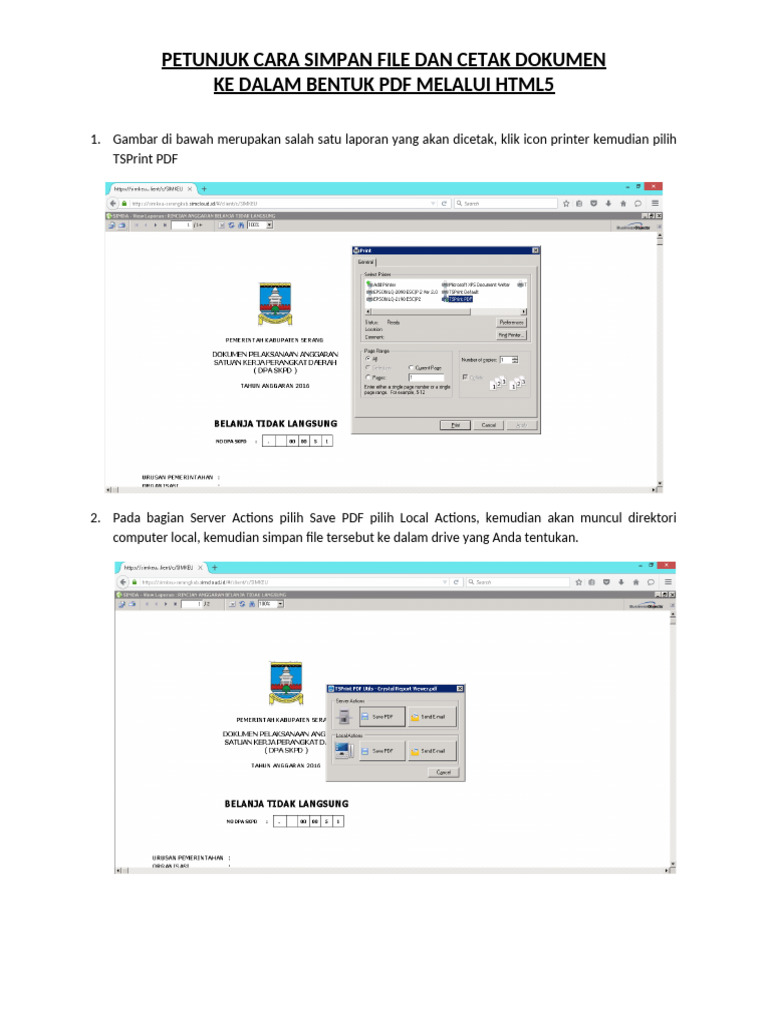 PETUNJUK CARA SIMPAN FILE DAN CETAK DOKUMEN | PDF