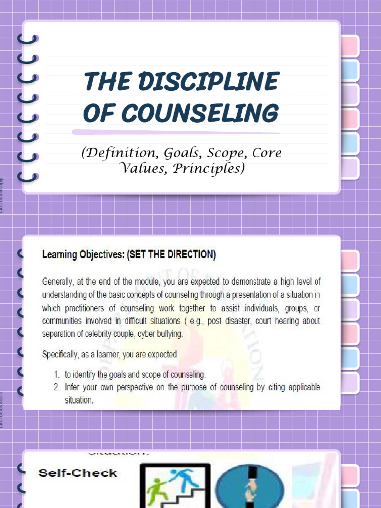 Goals Scope Principles and Core Values of Counseling | PDF | Self ...