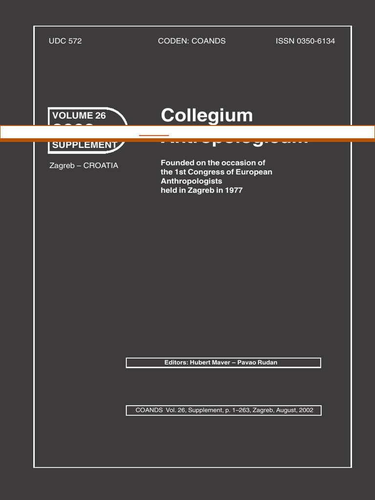 Coll Antropol 2012 Suppl. Abstractkötet | PDF