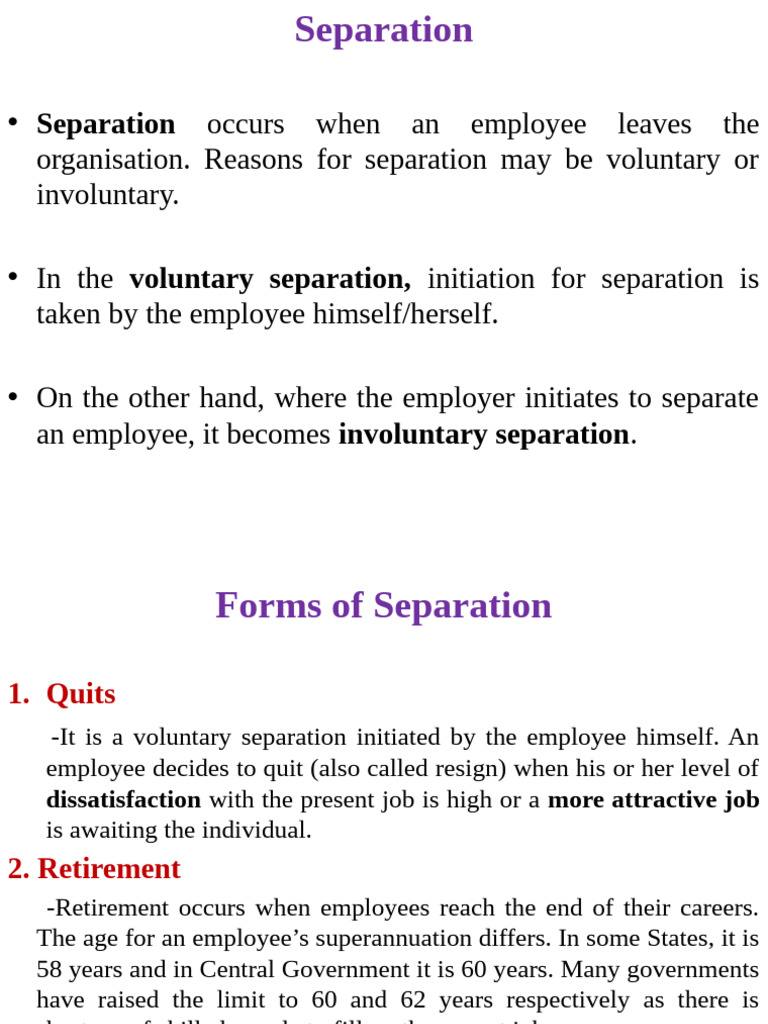 Managing Separations | PDF
