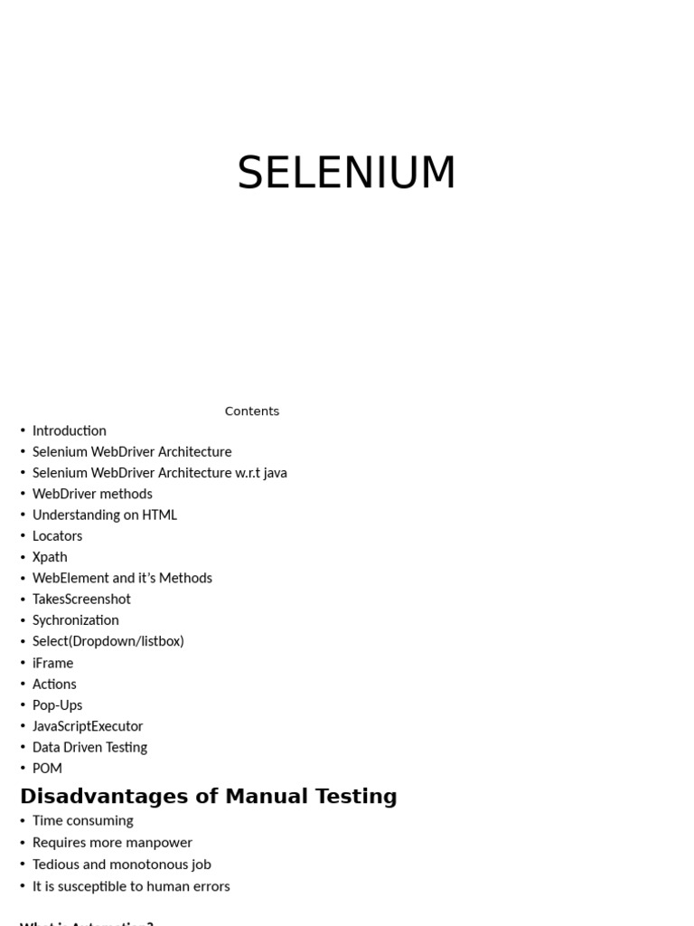 Selenium | PDF