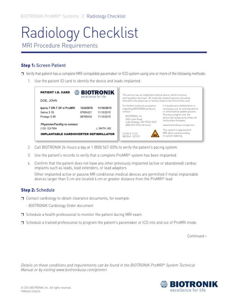 Radiology Checklist | PDF