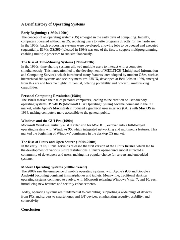 A Brief History of Operating Systems | PDF