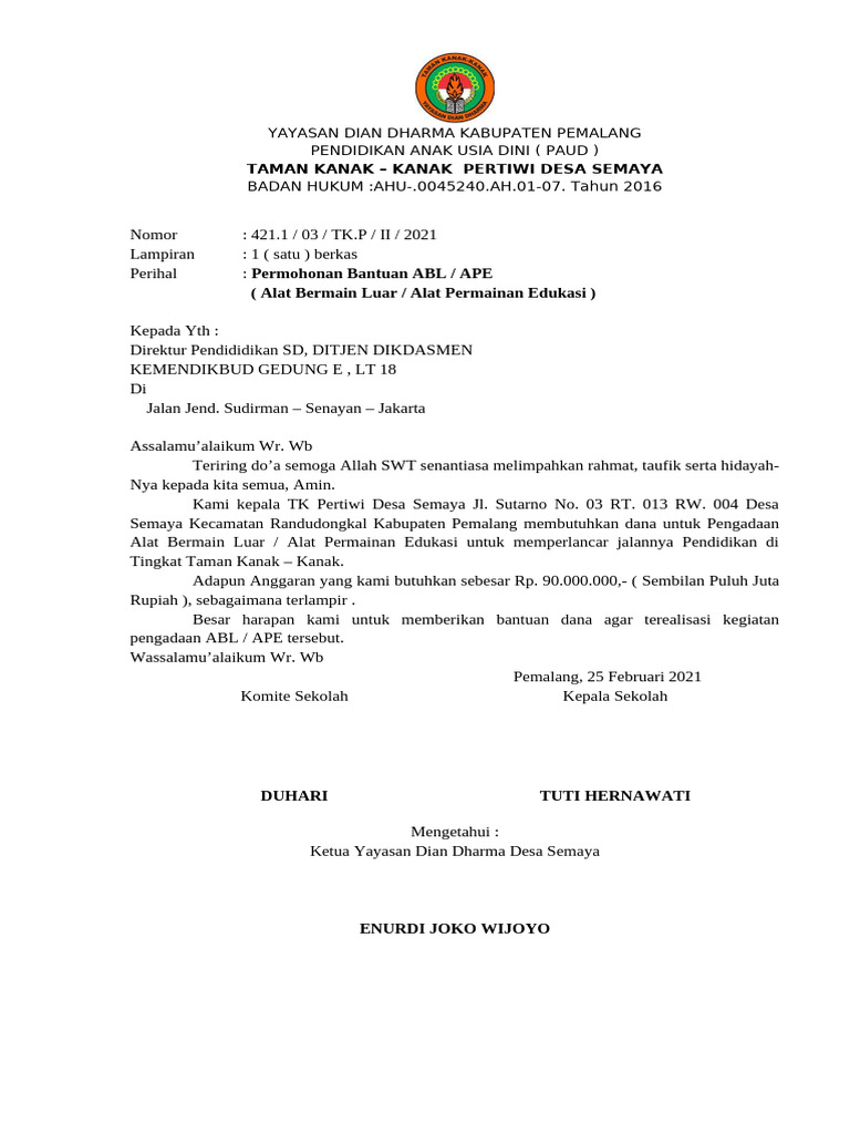 Proposal Ape Semaya | PDF