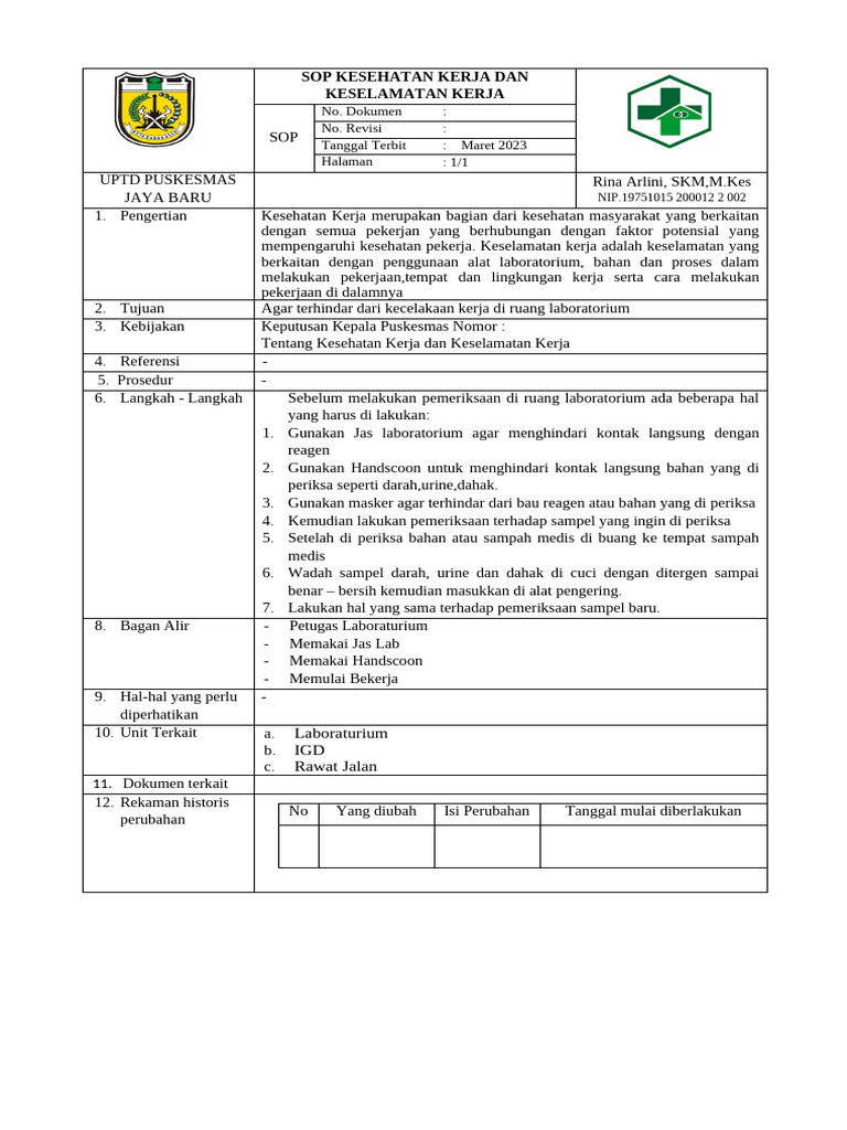 Sop K3 | PDF