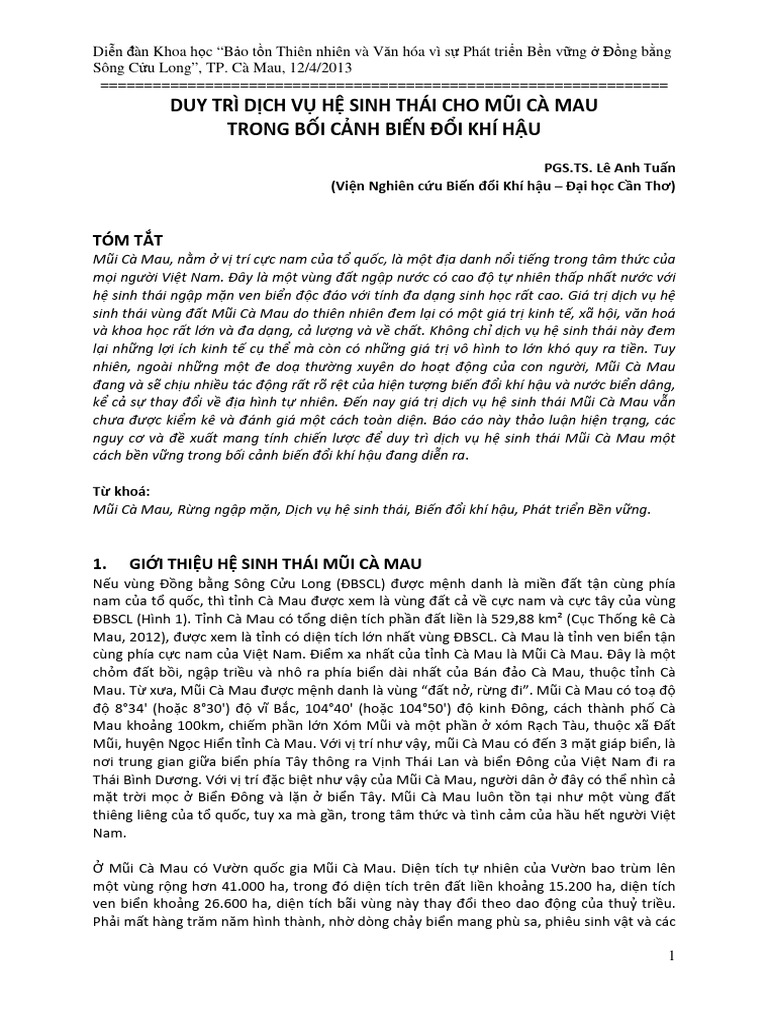 Duy Tri Dich Vu Hesinh Thai Mui Ca Mau | PDF