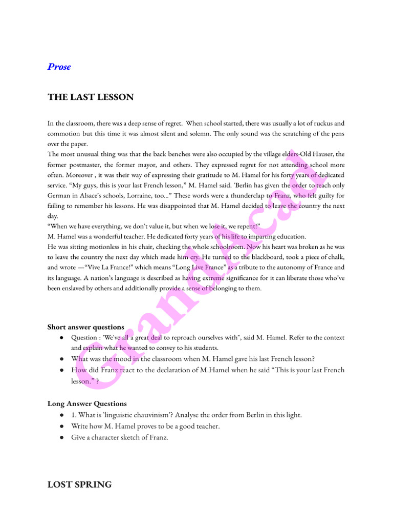 Flamingo Prose and Poetry | PDF