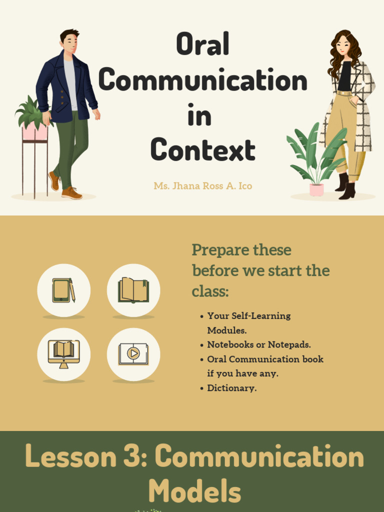 Oral Communication (Lesson 3) - Models of Communication | PDF
