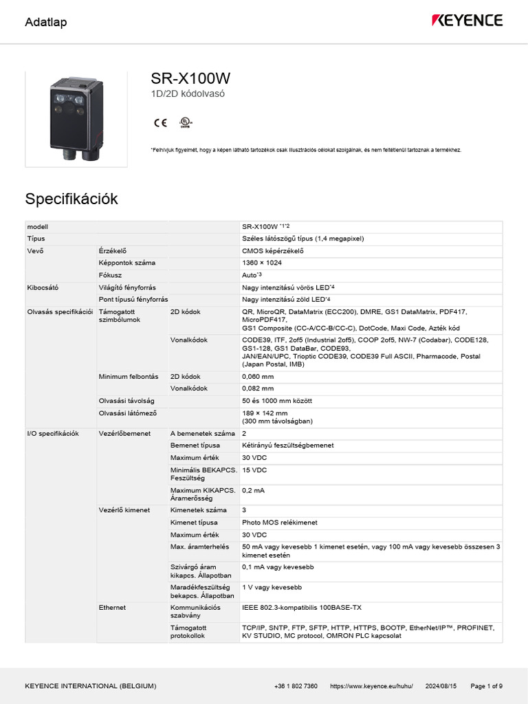 SR-X100W Datasheet | PDF