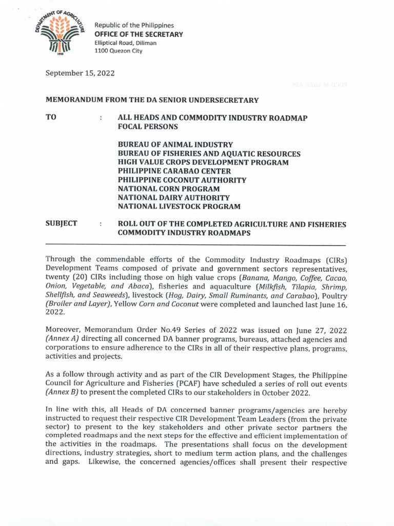 Memo From The DA Senior Undersecretary | PDF