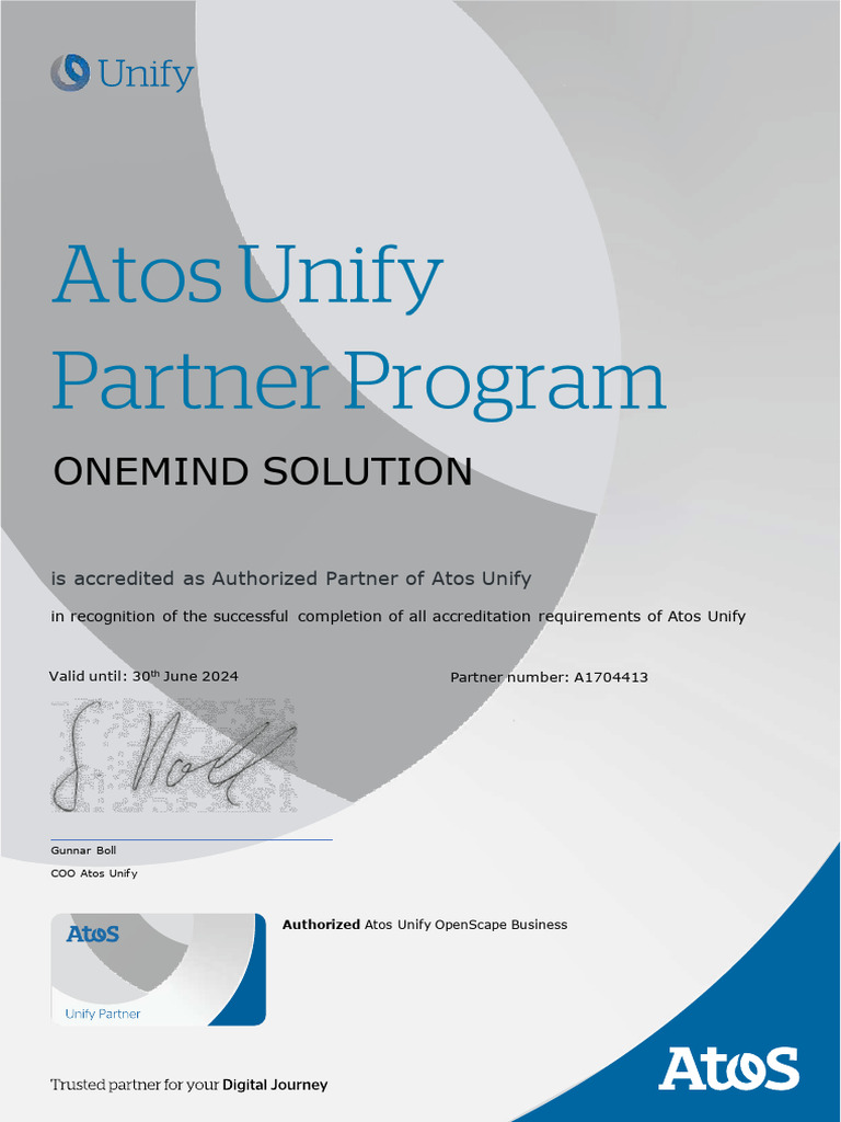 Atos-Unify Partner Program Accreditation EN JUNE 2023 | PDF