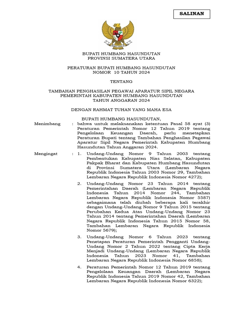 Perbup No 10 Tahun 2024 TPP | PDF Perbup No 10 Tahun 2024 TPP | PDF