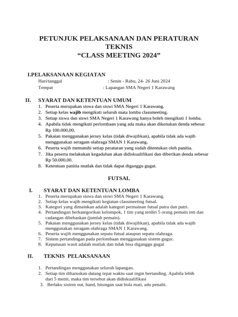 Juknis CM2024 | PDF
