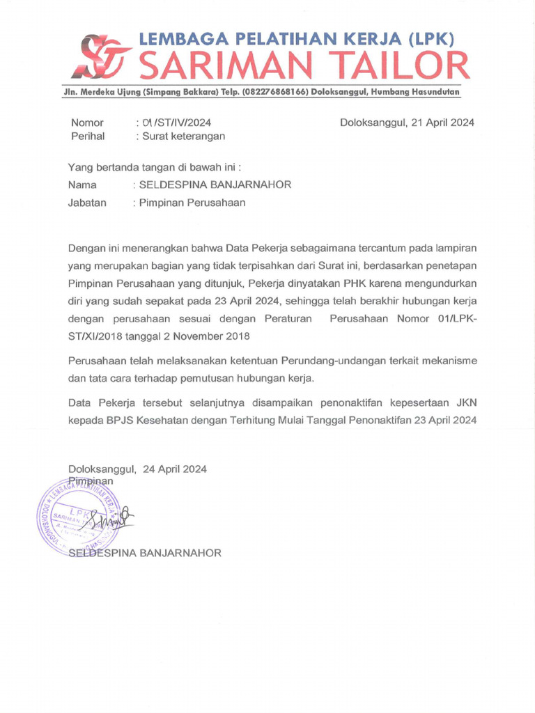 LPK Sariman Tailor | PDF