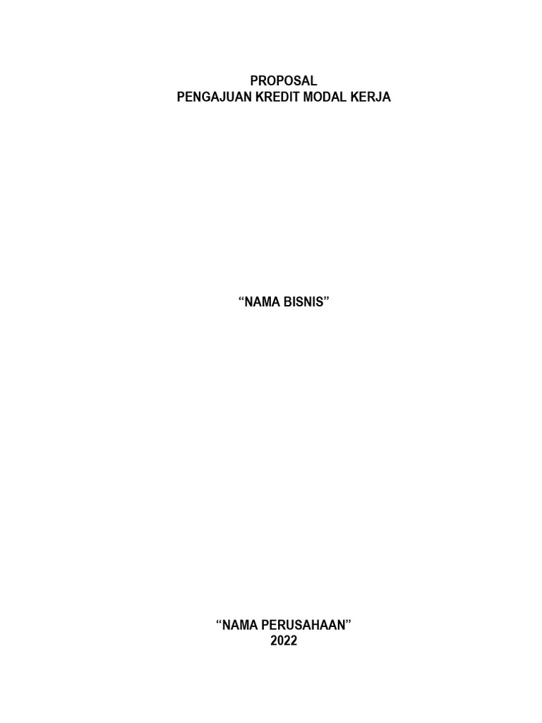 Contoh Loan Proposal Umkm | PDF