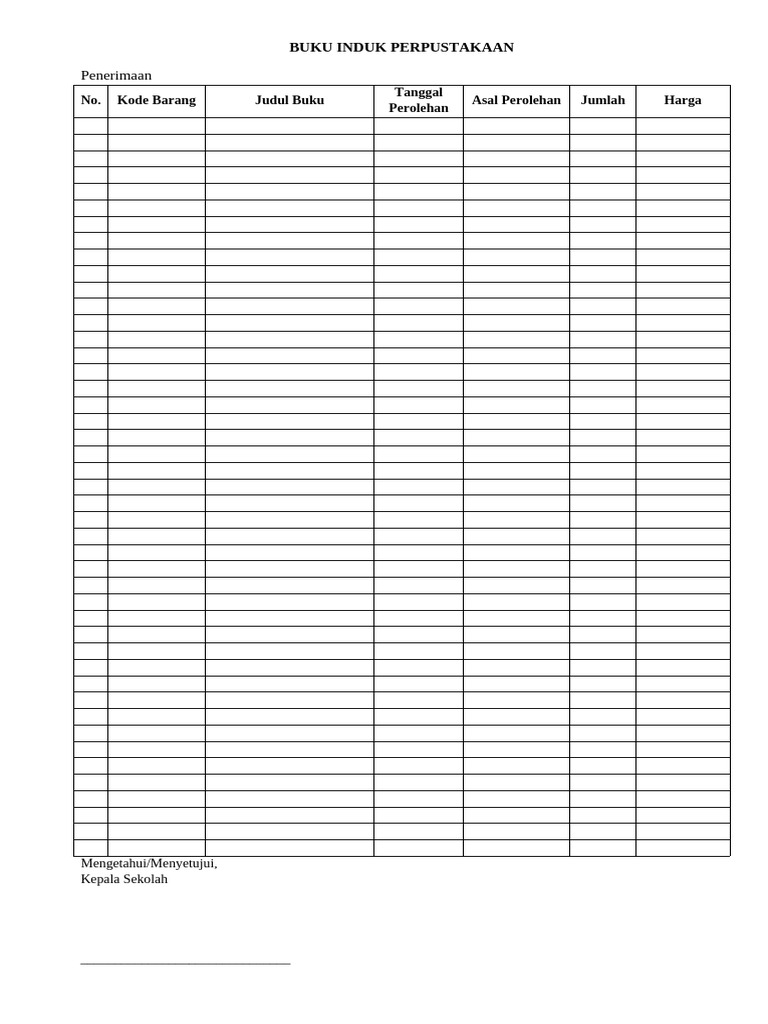 Buku Induk Perpustakaan Pdf