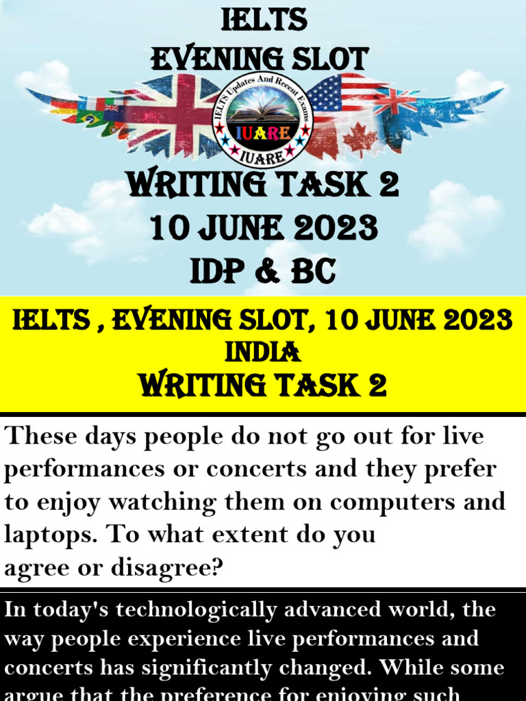 10 June 2023 Writing Task 2 Evening | PDF