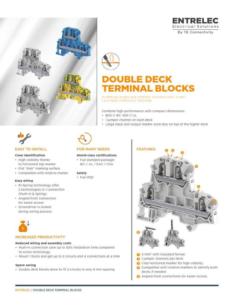 ENG - DS - Double-Deck-Terminal-Blocks-Ds - 2211-Purposed TB For PM | PDF