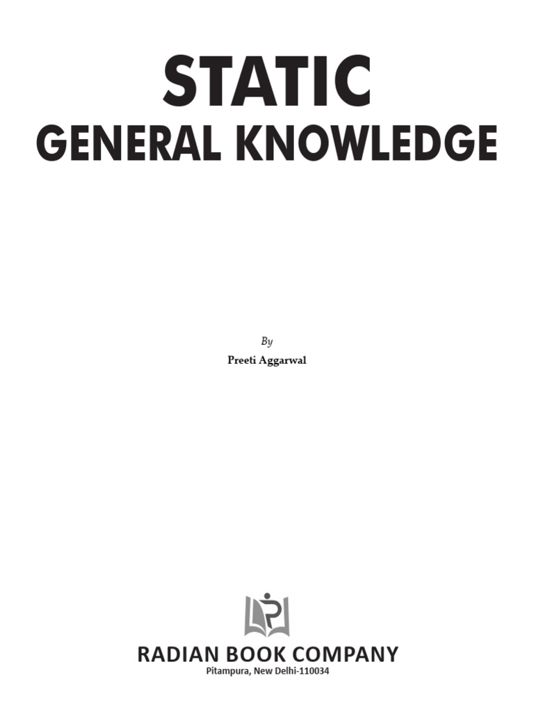 Static General Knowledge GK Book 2022 2023 For Competitive Exams in ...