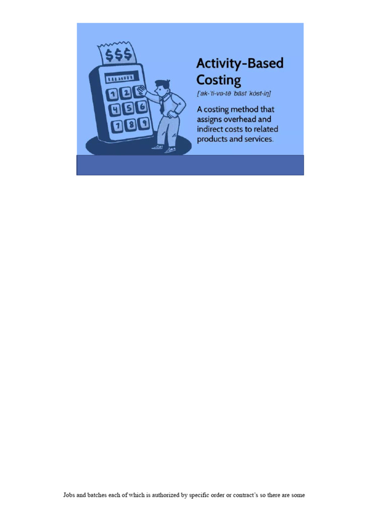 Week 11 Activity Based Costing | PDF