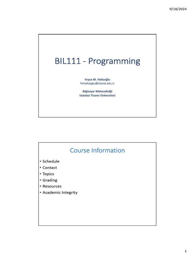 Lecture #1 - Introduction | PDF